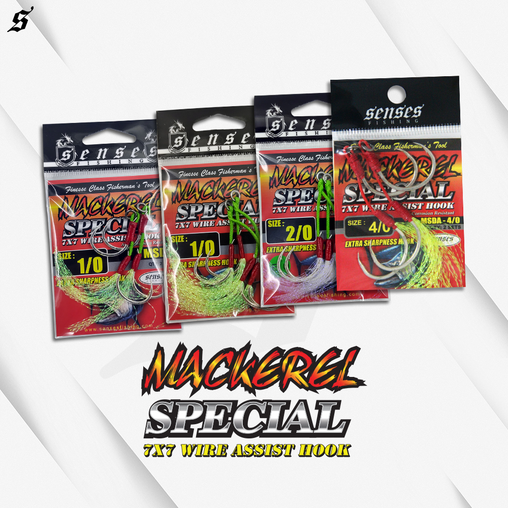 Senses Mackerel Special 7x7 Wire Assist Double Hook | Fishing Equipment ...